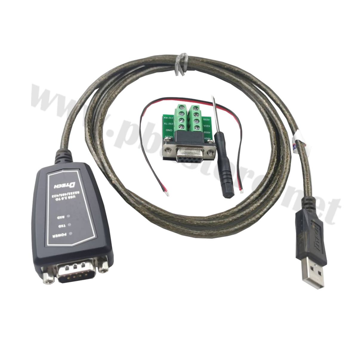 USB to RS232/485/422 DC5V four-in-one Serial Cable 0.5M DTECH รุ่น DT-5019C